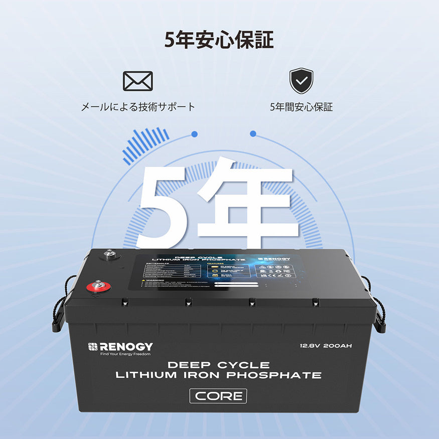 12V 200Ah Coreシリーズ Mini リン酸鉄リチウムイオンバッテリー | Renogy JP